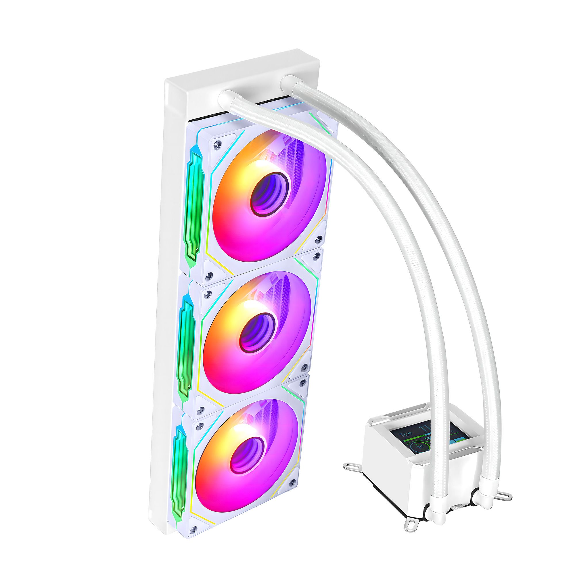 مبرد مائي ثيرمو مع شاشة قابلة للبرمجة T360 مراوح ARGB لون أبيض – Saudi Gamerz – متجر سعودي قيمرز