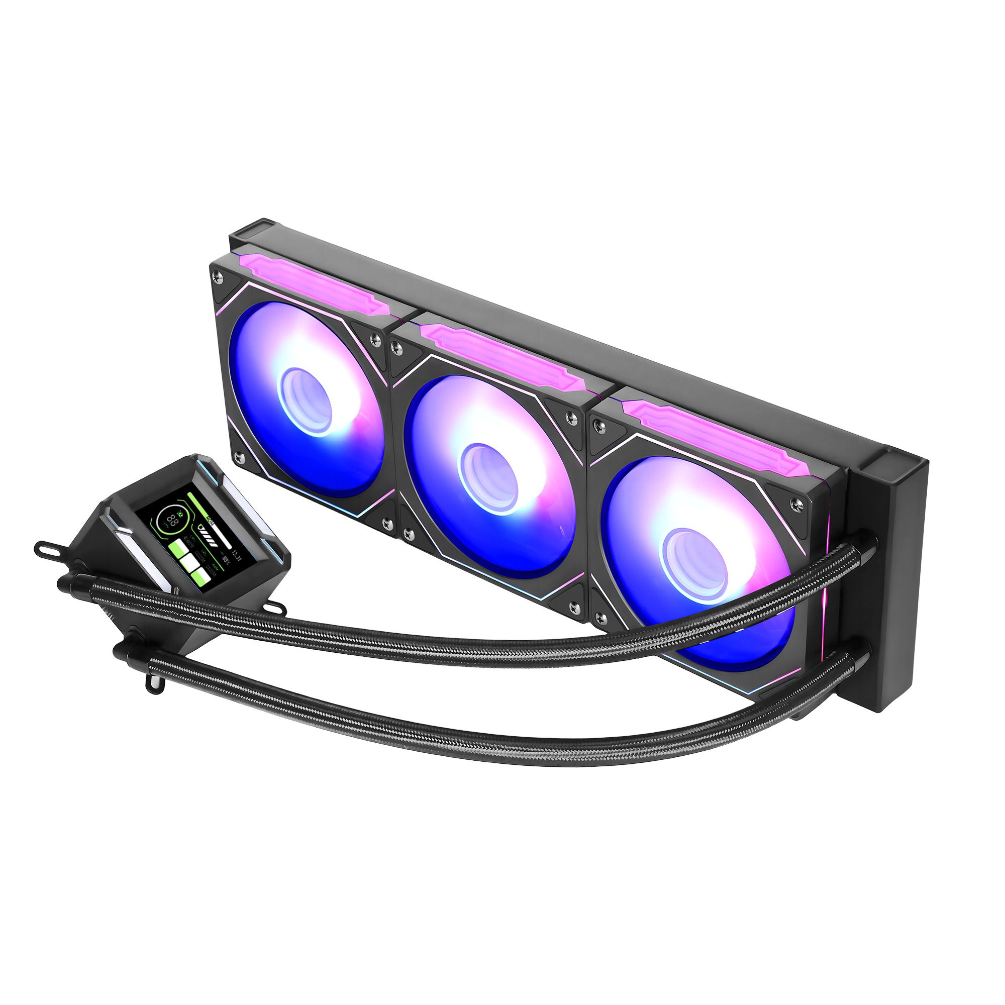 مبرد مائي ثيرمو مع شاشة قابلة للبرمجة T360 مراوح ARGB لون أسود – Saudi Gamerz – متجر سعودي قيمرز